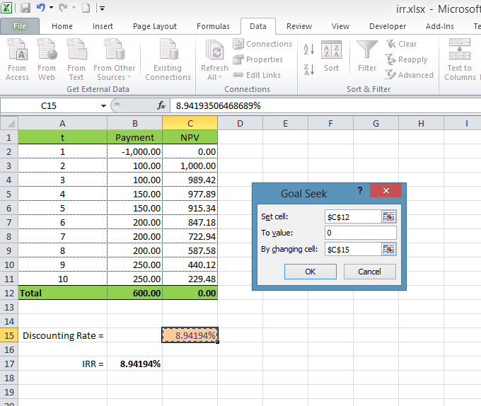 How To Calculate Irr In Excel Template Haiper